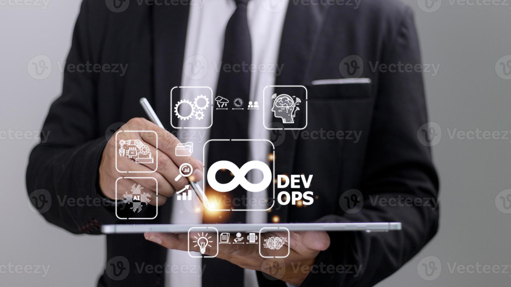 DevOps concept, software development and IT operations, agile programming 15942985 Stock Photo ...