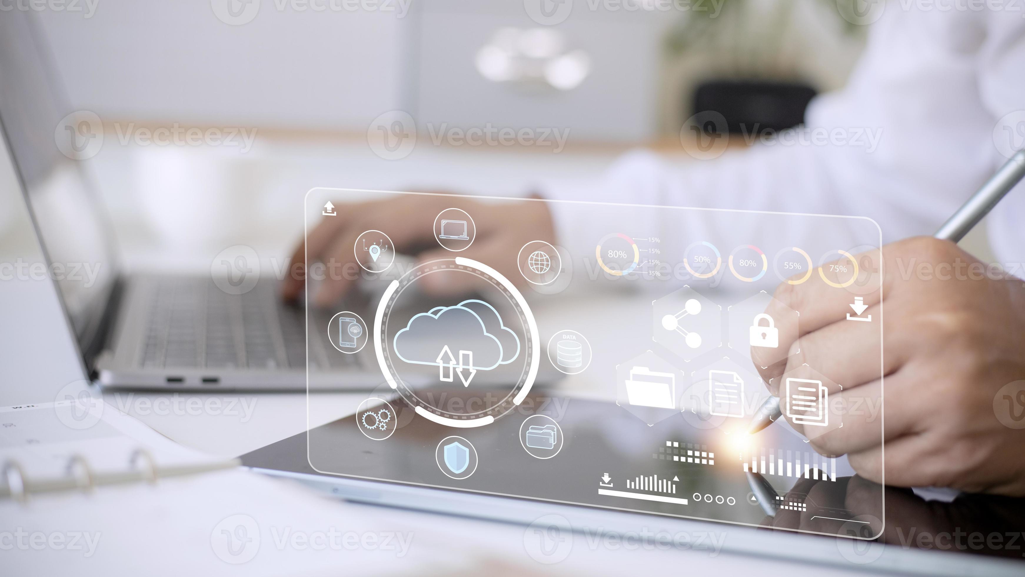 Cloud Computing Diagram Network Data Storage Technology Service