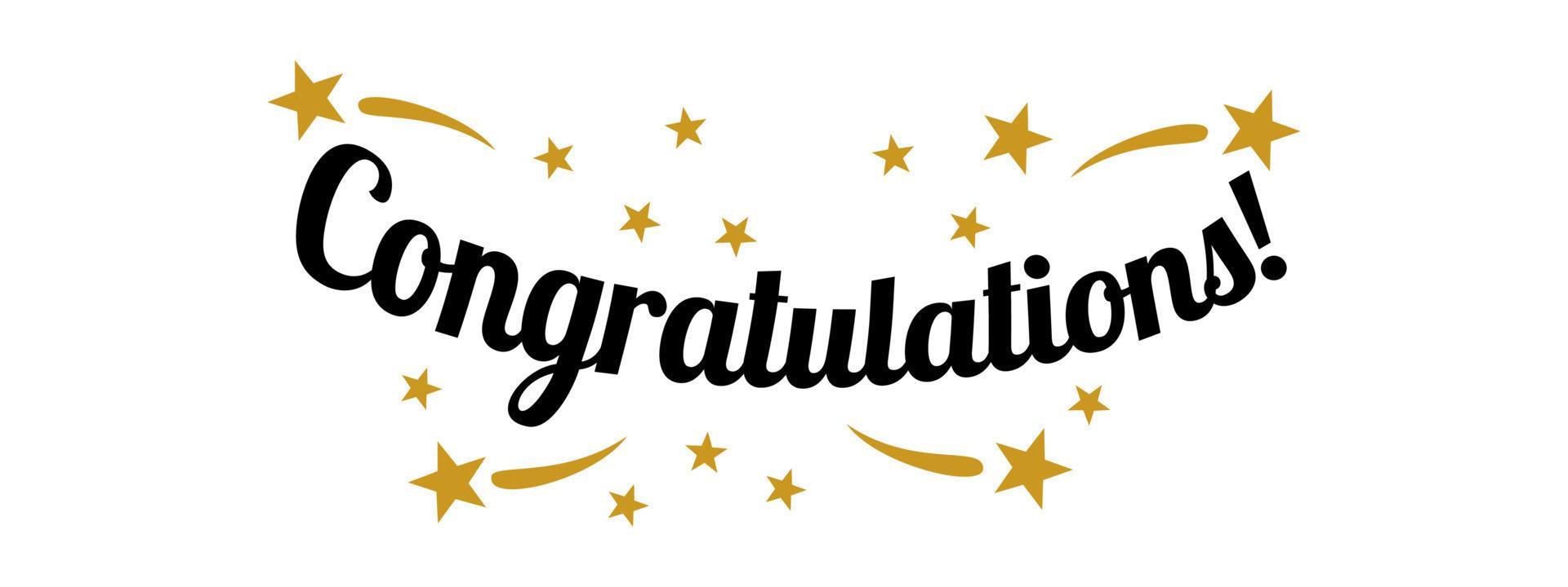 congratulations typography design. calligraphy text with gold star. 15946049 Vector Art at Vecteezy