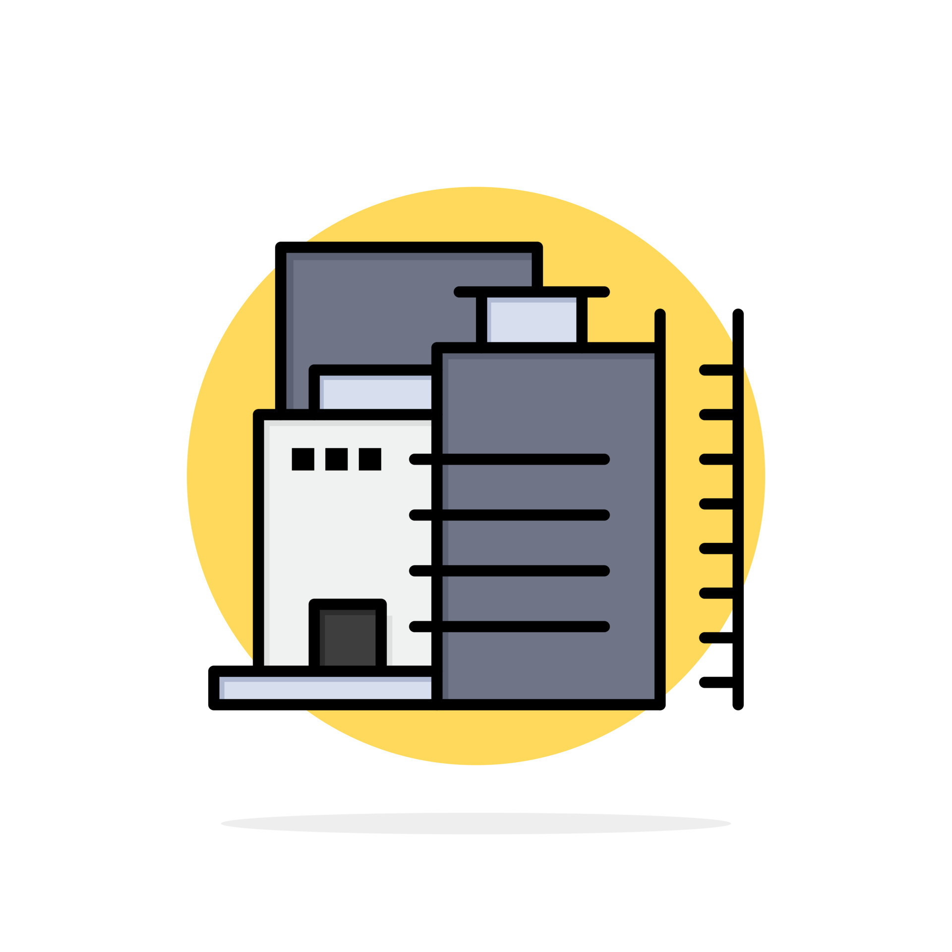 Building Construction Factory Industry Abstract Circle Background Flat Color Icon 15946996