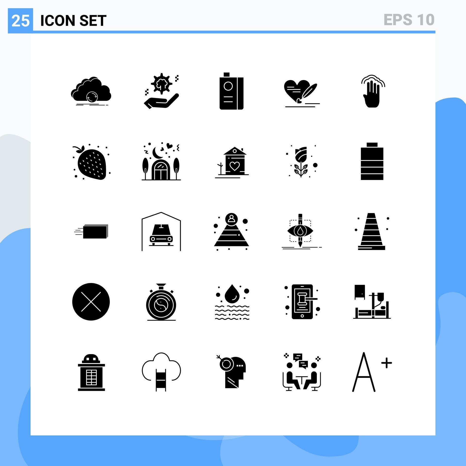 Stock Vector Icon Pack of 25 Line Signs and Symbols for heart pen brain ...