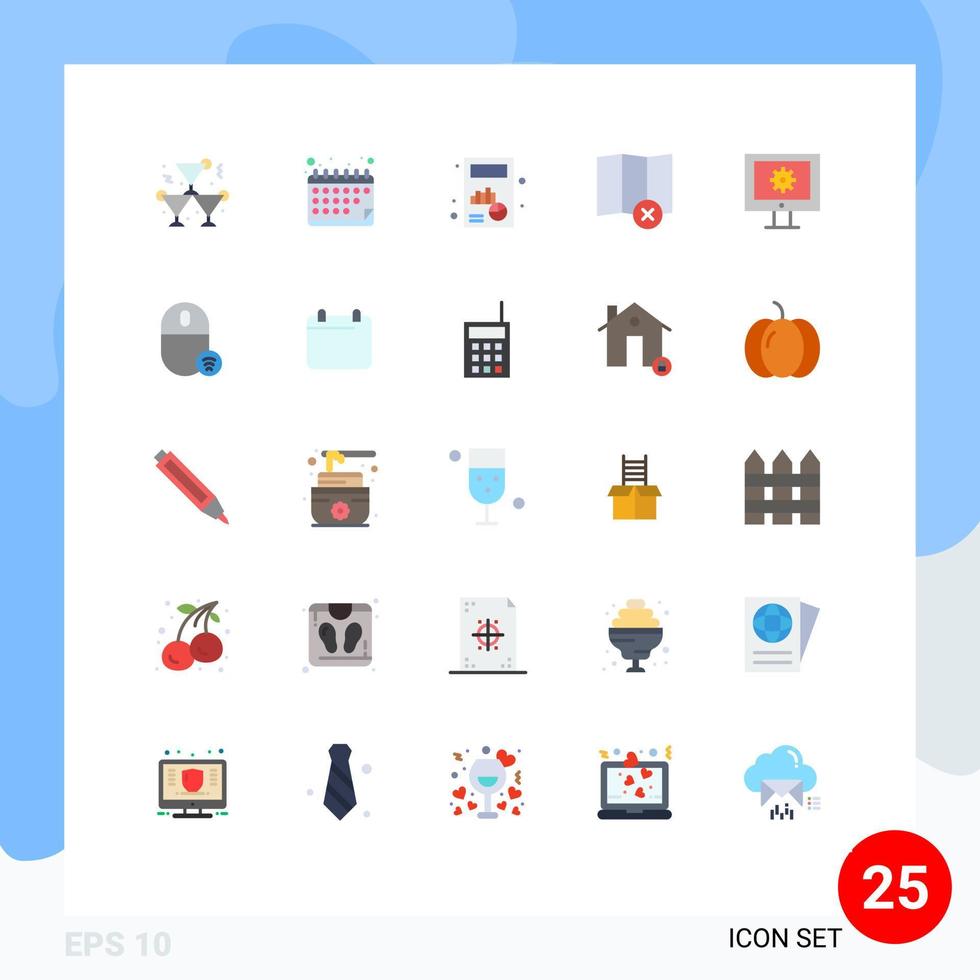 Modern Set of 25 Flat Colors Pictograph of technical support online ...