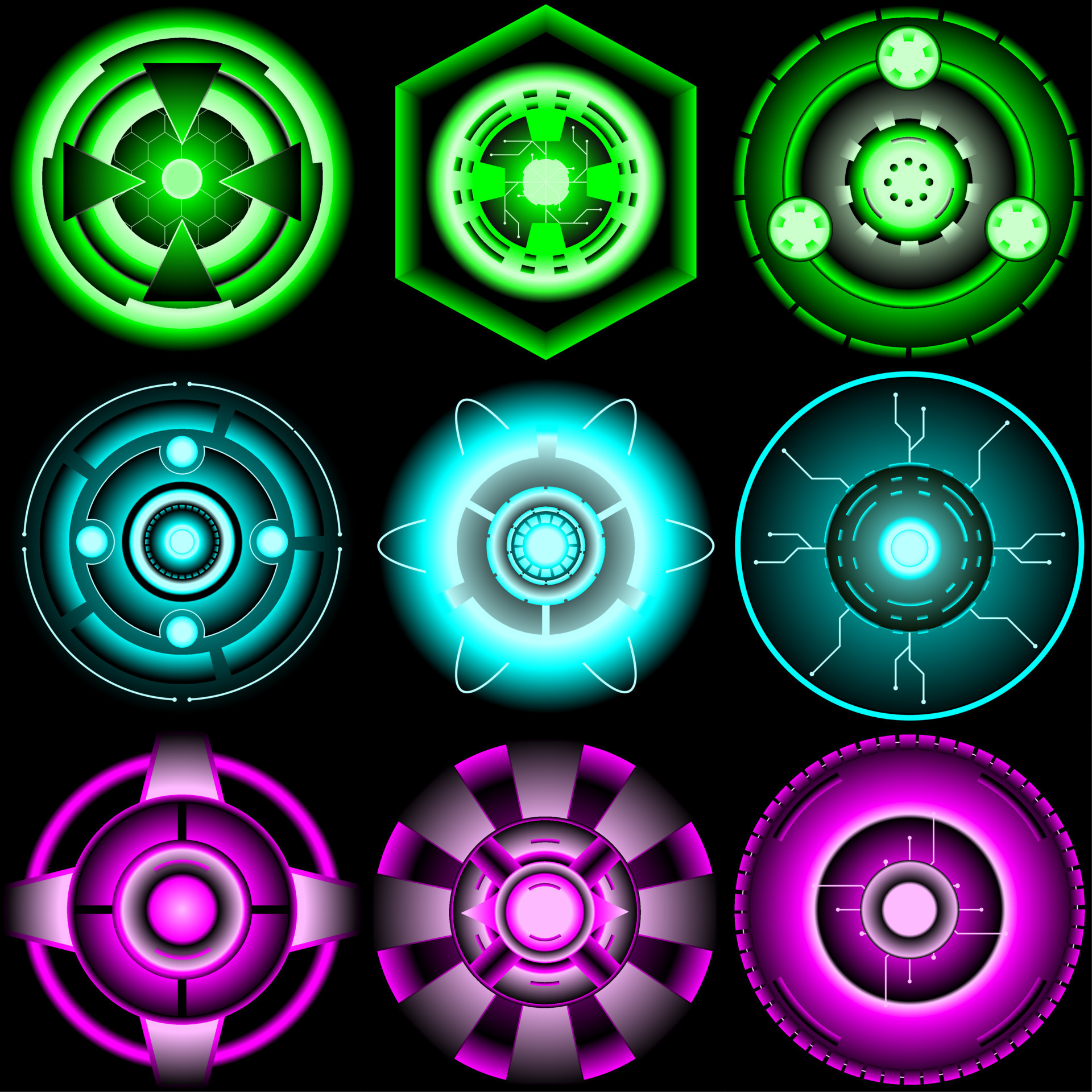 Circle Cyber Technology Isolated Vector Illustration Futuristic Circle Tech Vector For Logo