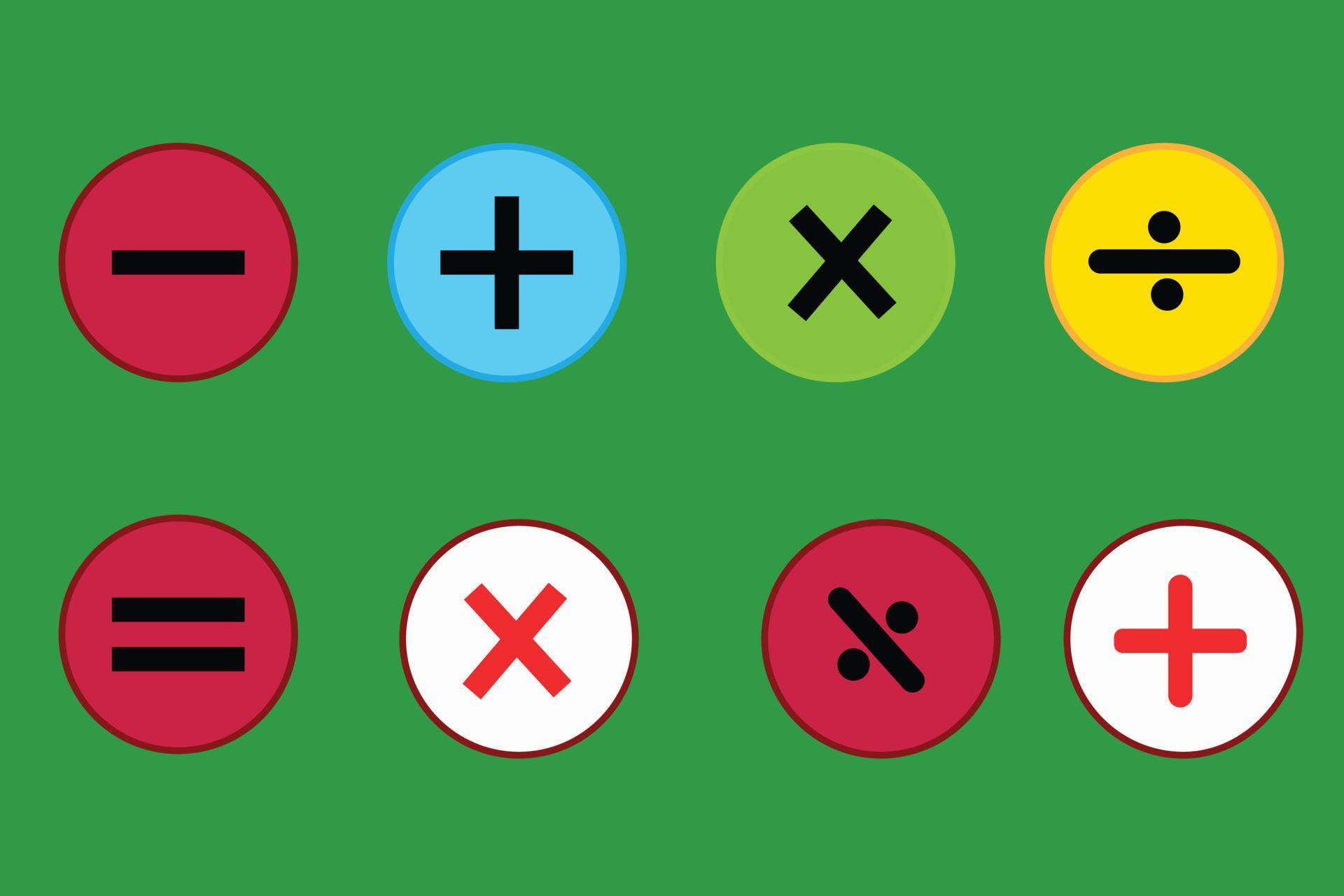 Math Icon Vector Suitable For Calculator App Black Glyph Arithmetic Operationsaddition
