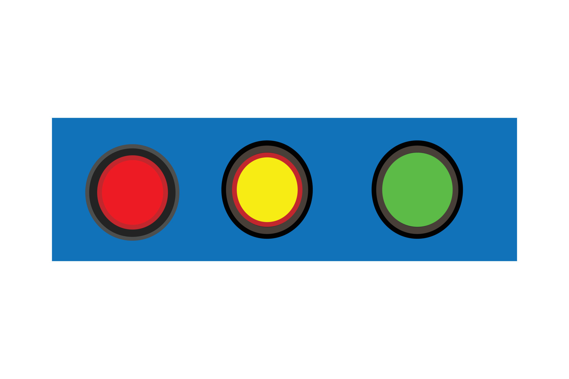Start And Stop Web Button Realistic Multicolored Buttons 3d Metallic Circle Icon Red Button