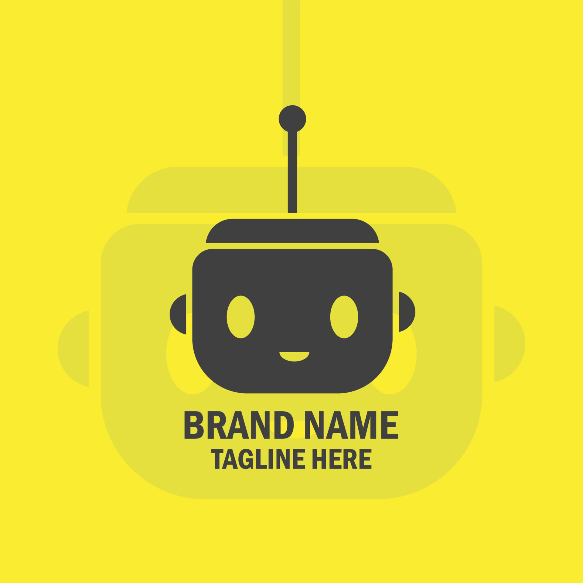 Iconic robot head technology logo 15952826 Vector Art at Vecteezy