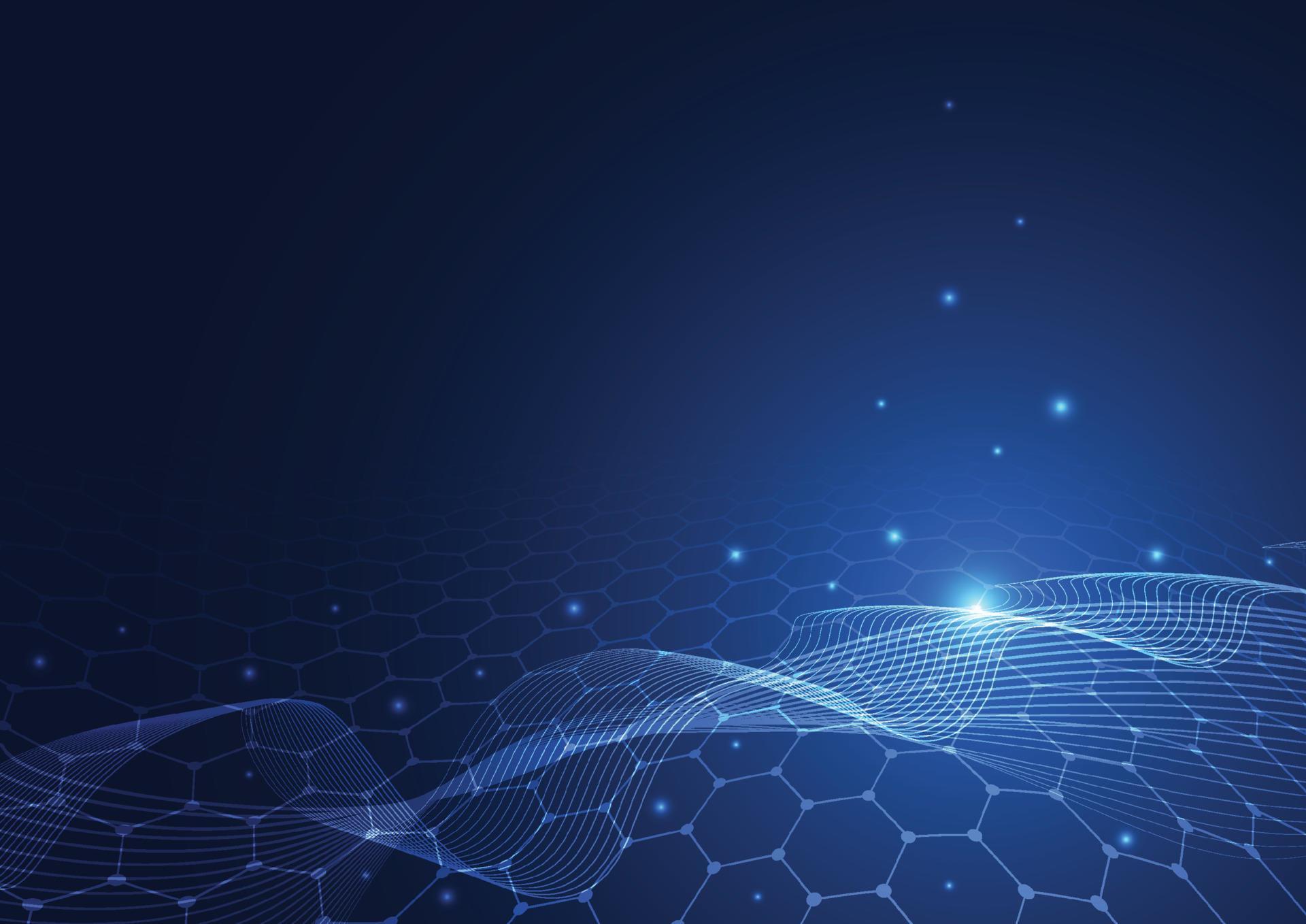 Big data visualization. Abstract technology innovation communication concept digital blue design ...