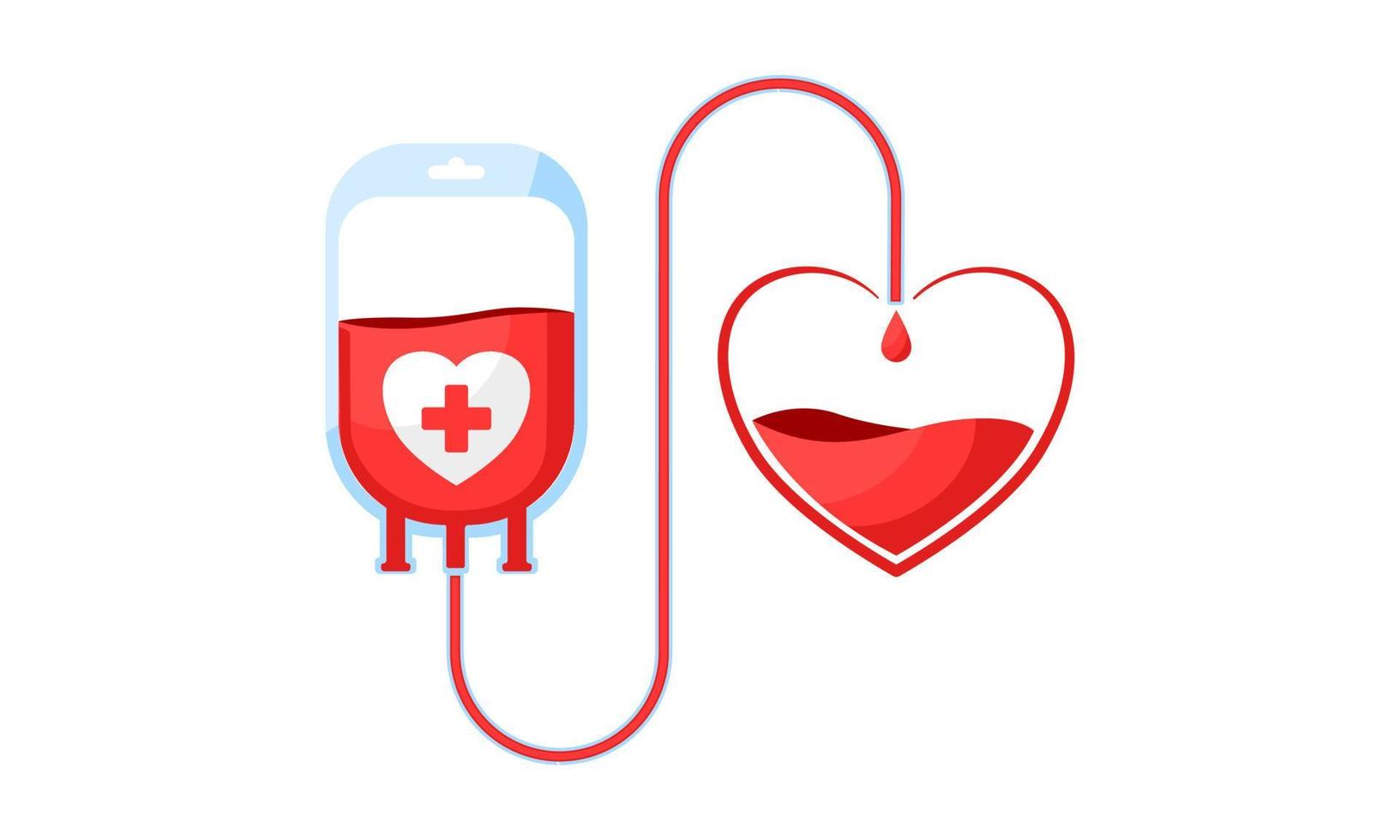 Blood donation concept. Blood bag resuscitation. Vector illustration ...