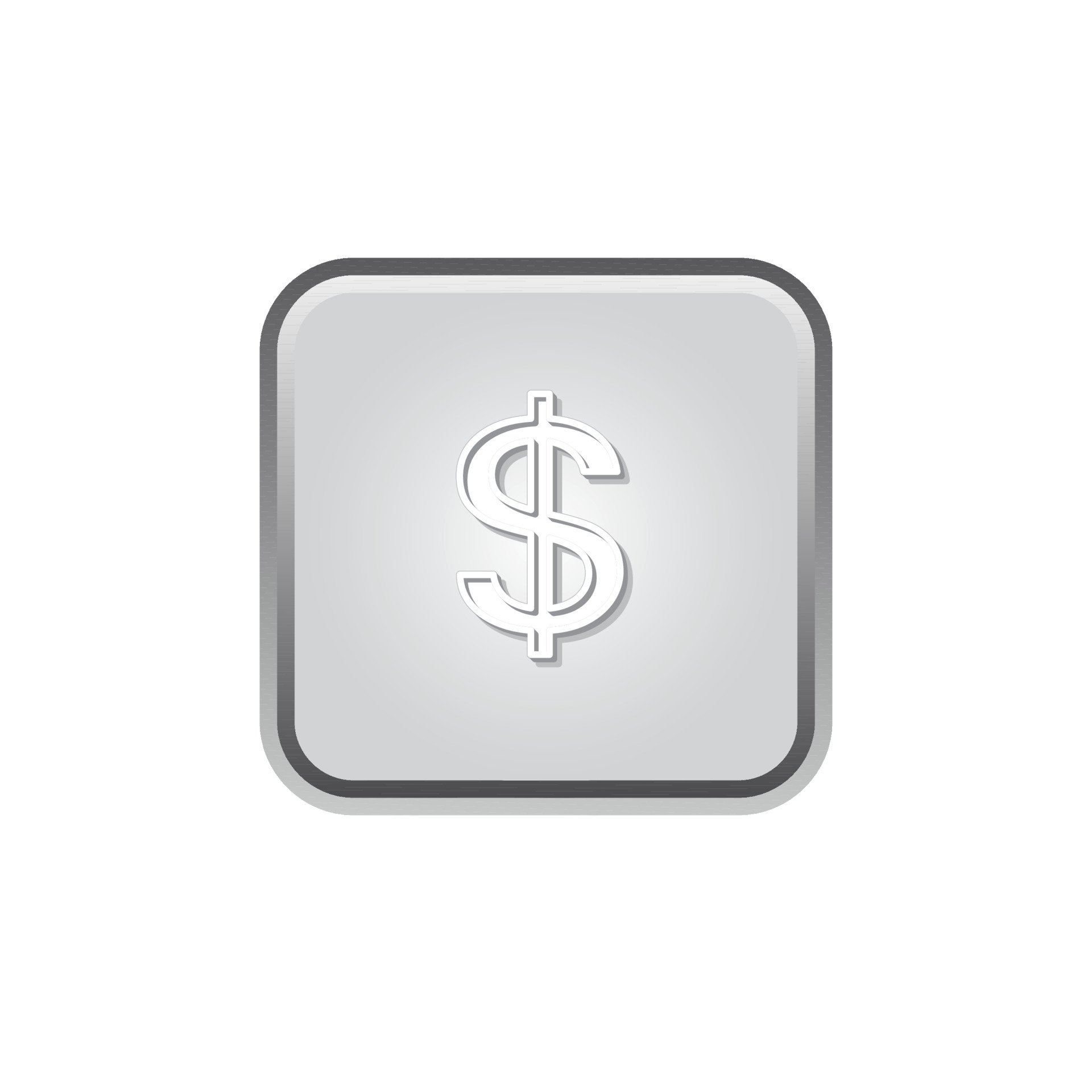 Coin Symbol Icon For Finance Business Simple Graphic Design Silver
