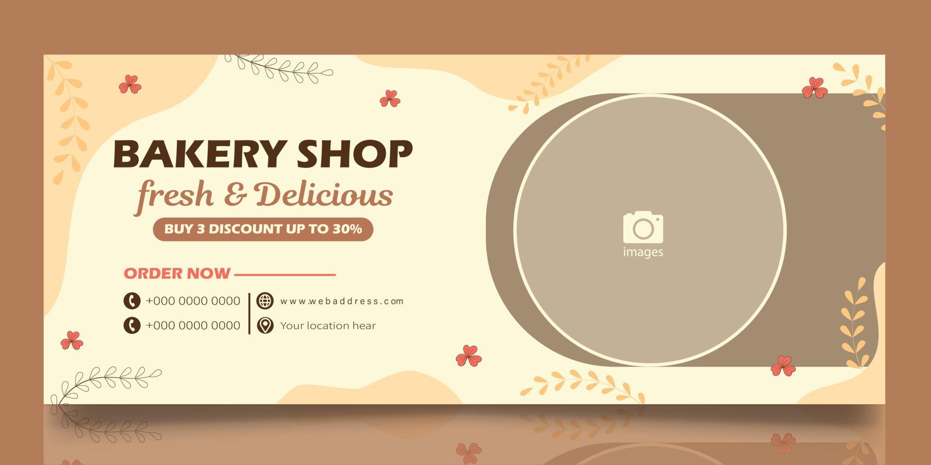 Bakery shop web banner 15973222 Vector Art at Vecteezy
