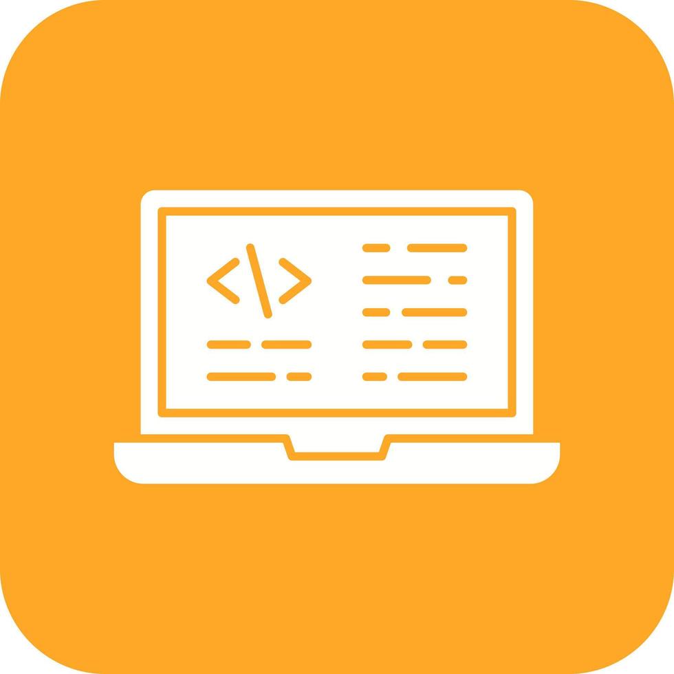 Laptop Coding Glyph Round Corner Background Icon 15977341 Vector Art at Vecteezy