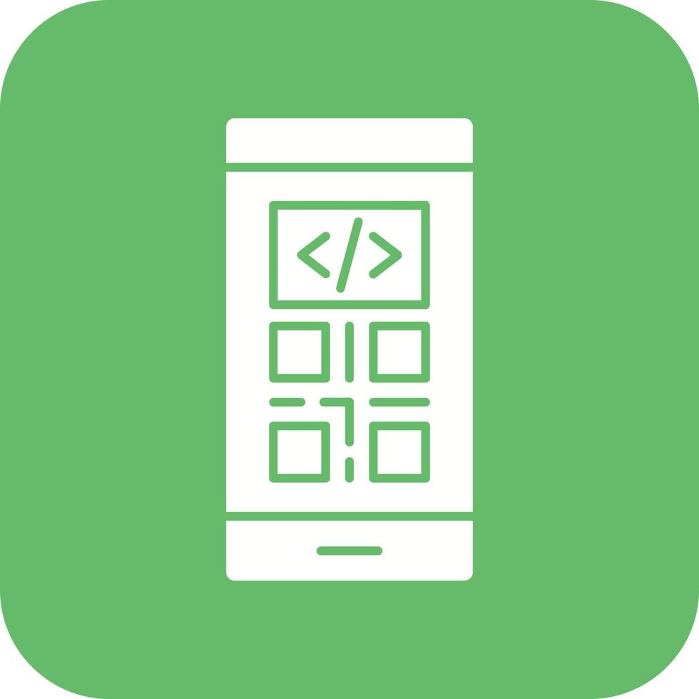 Smartphone Coding Glyph Round Corner Background Icon 15977354 Vector Art at Vecteezy