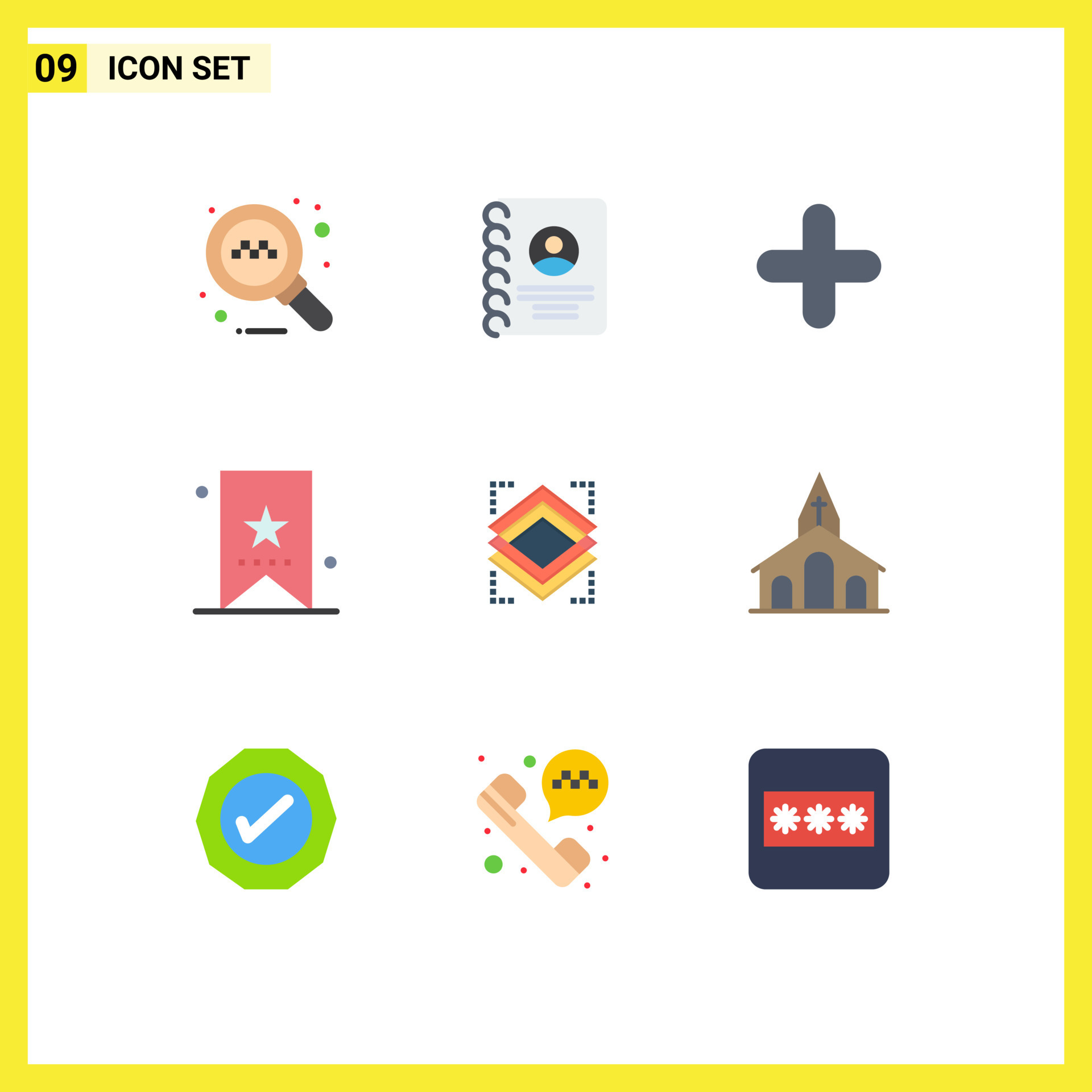 9 Flat Color Concept For Websites Mobile And Apps Object Ui New Tag 3334