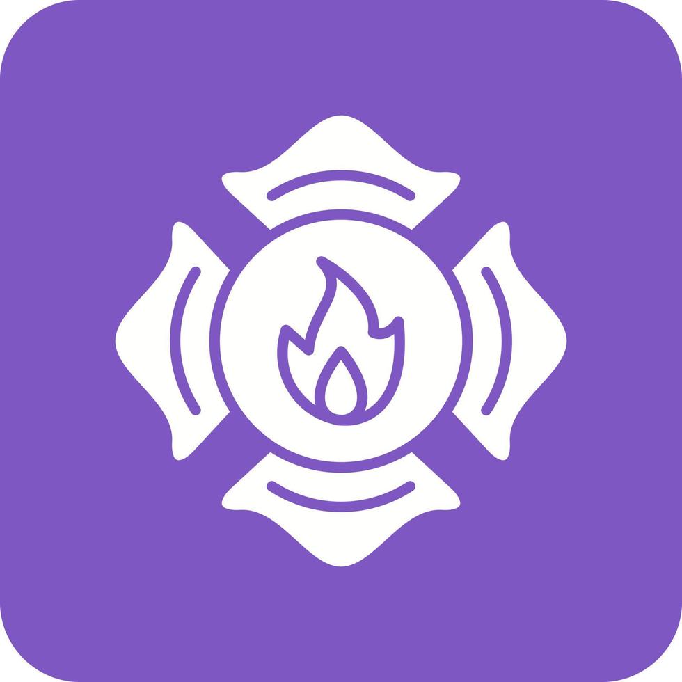 Firefighter Badge Glyph Round Corner Background Icon 15979853 Vector ...