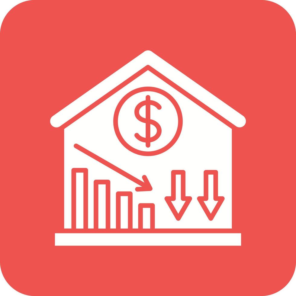 Price Decrease Glyph Round Corner Background Icon 15980928 Vector Art at Vecteezy