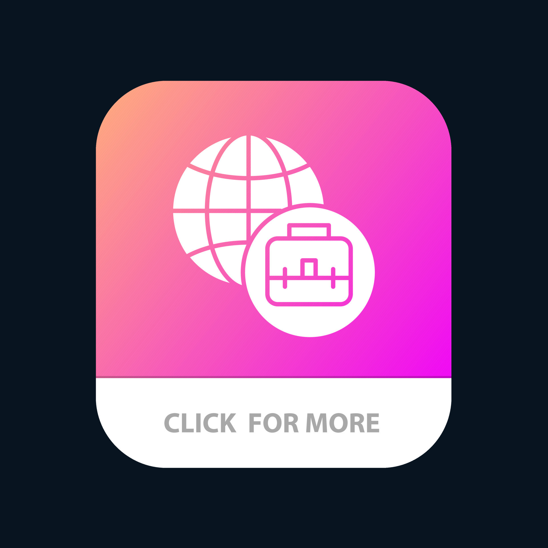 International Business Mobile App Button Android And Ios Glyph Version