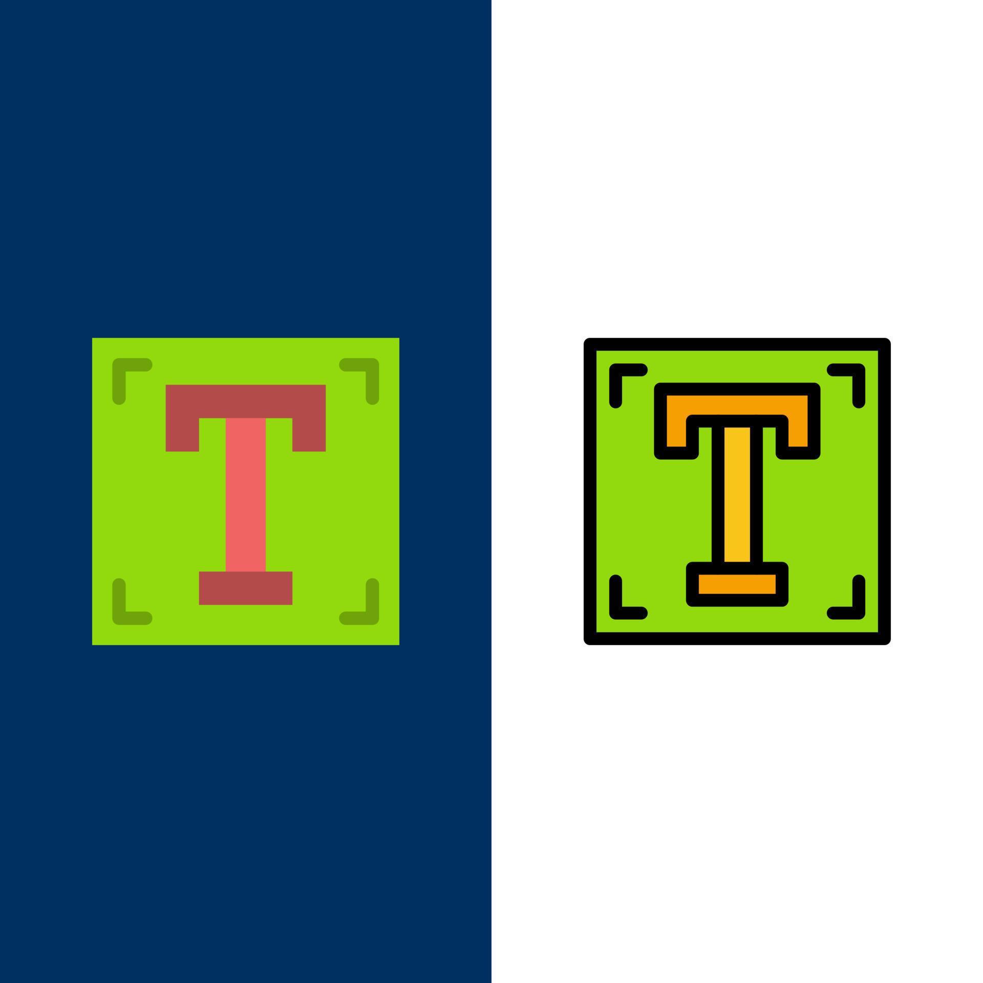 Designer Font Path Program Text Icons Flat And Line Filled Icon Set Vector Blue Background