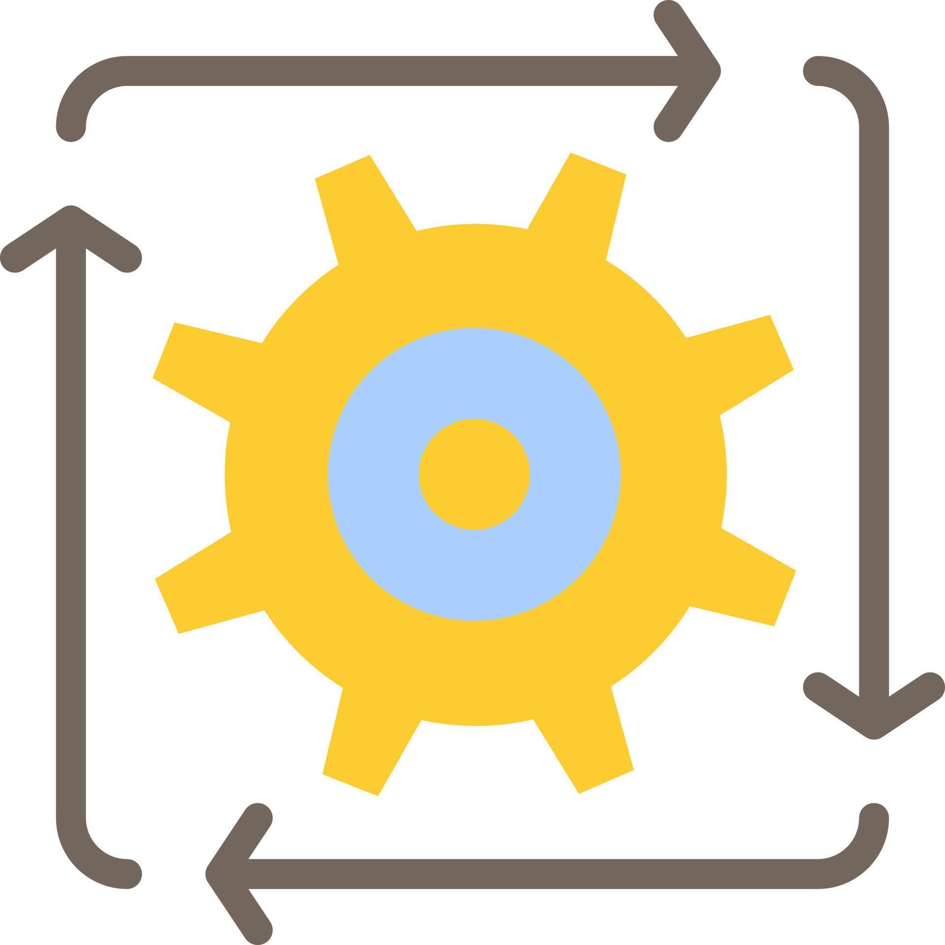 Workflow Automation Development Flow Operation Flat Color Icon Vector ...