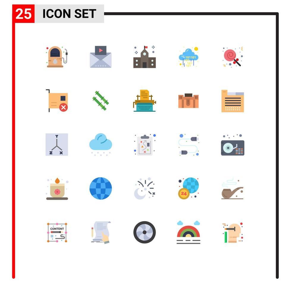 Set Of 25 Vector Flat Colors On Grid For Server Code Building Cloud School Editable Vector