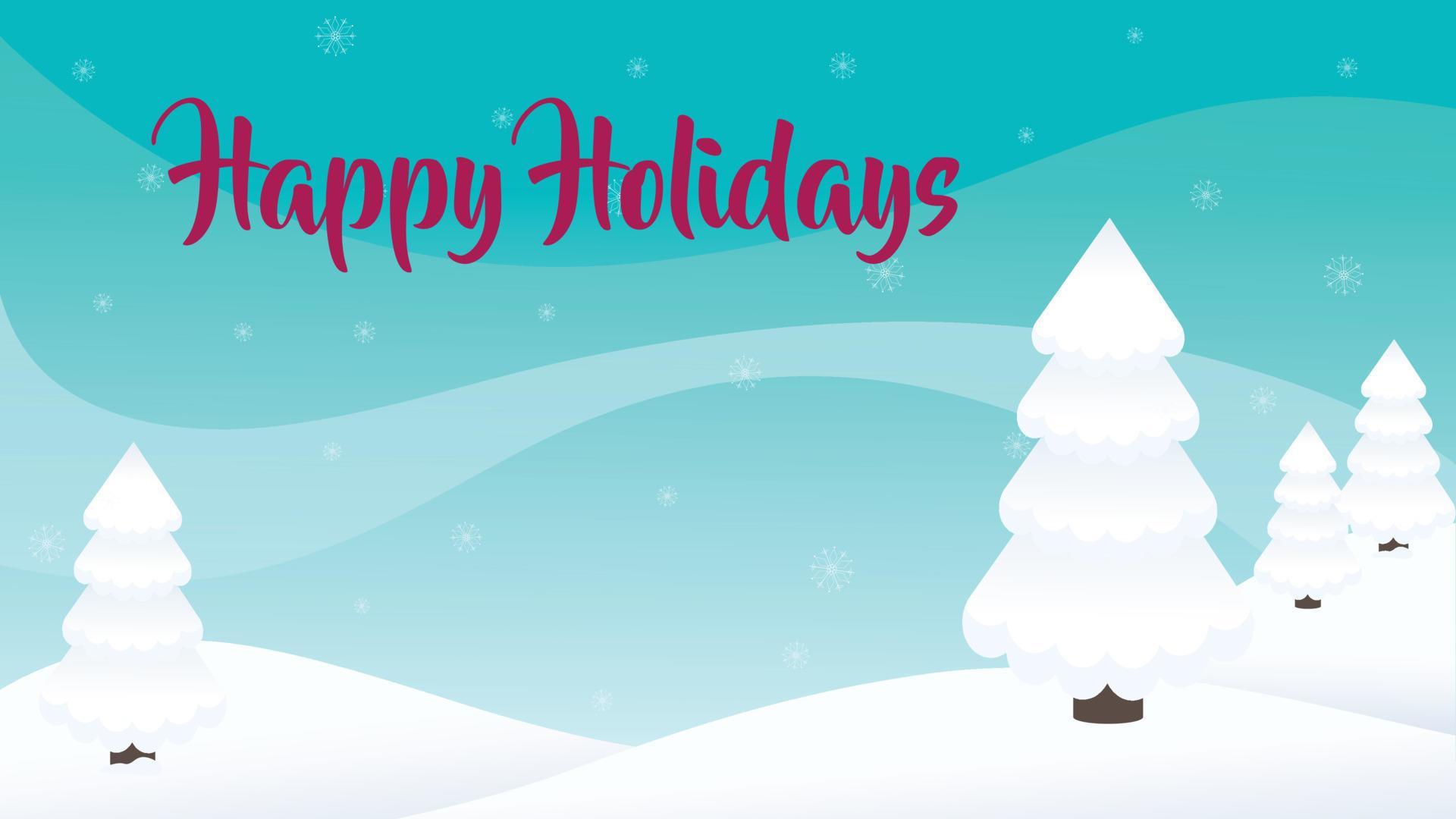 Happy Holidays Winter Wonderland Greetings vector illustration ...