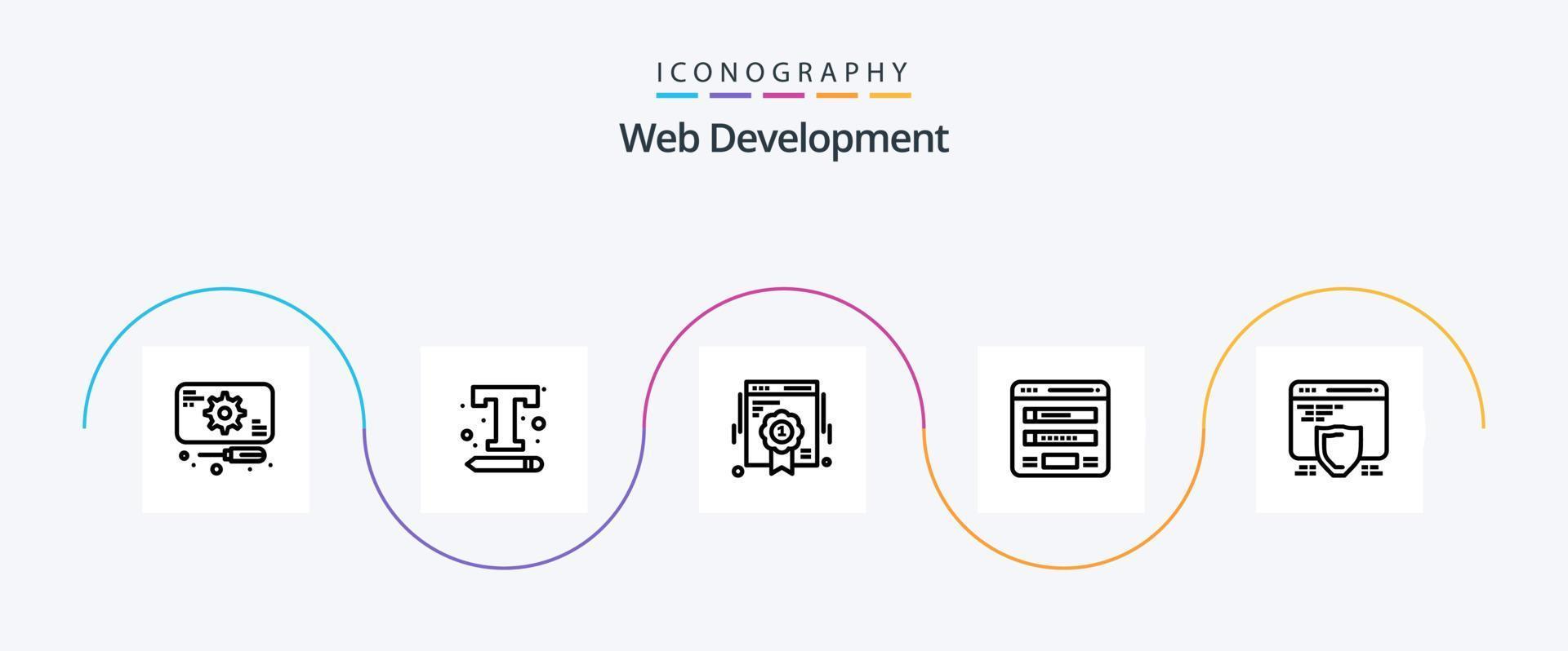 Web Development Line 5 Icon Pack Including web. login. web. form. web quality 16006231 Vector ...
