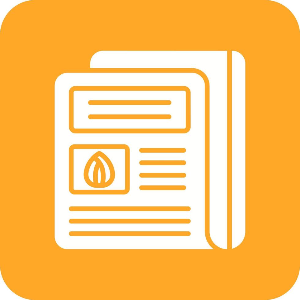 Newspaper Glyph Round Corner Background Icon 16007679 Vector Art at ...