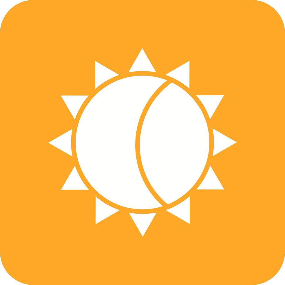 Solar Eclipse Glyph Round Corner Background Icon 16008804 Vector Art at ...