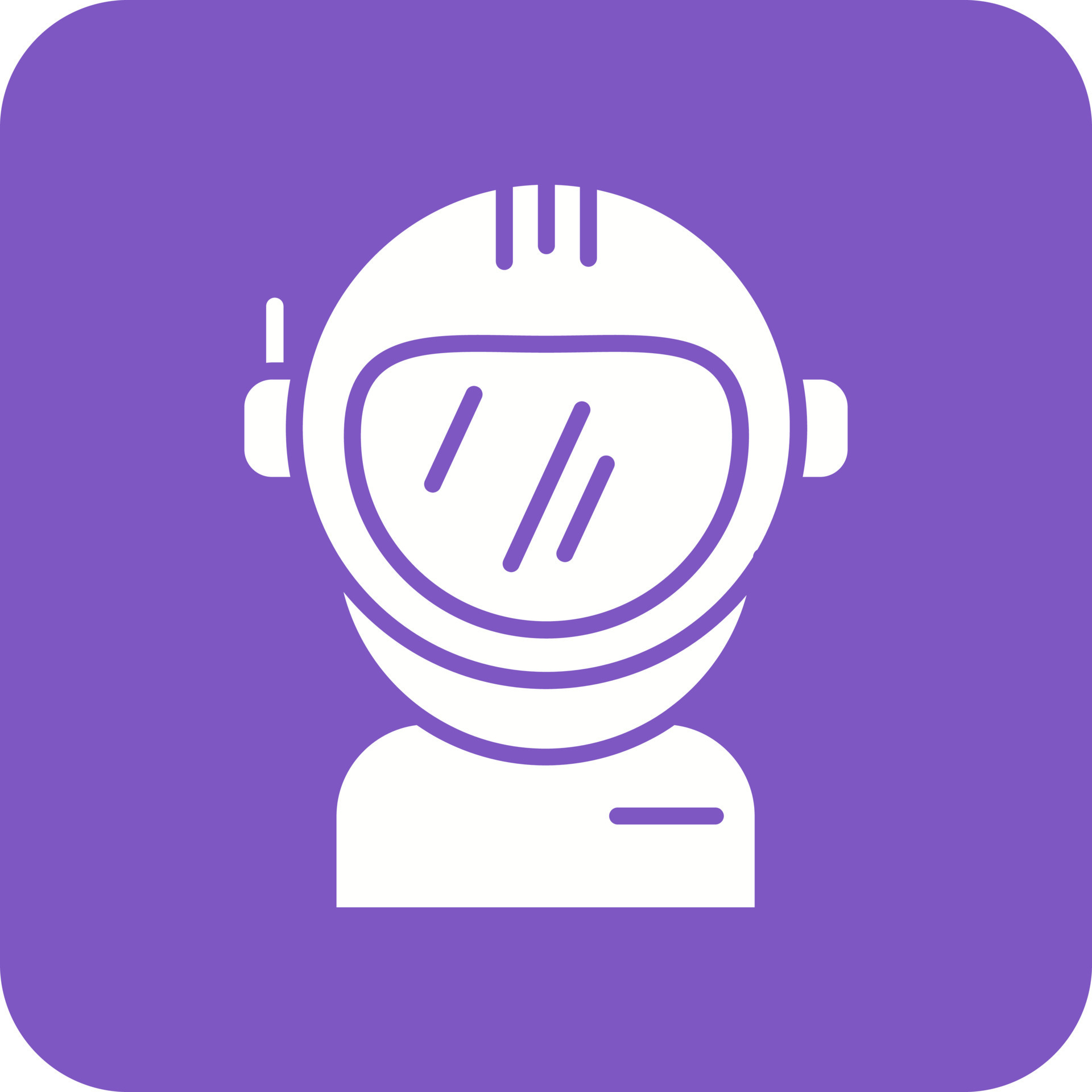 Astronaut Helmet Glyph Round Corner Background Icon 16009039 Vector Art ...