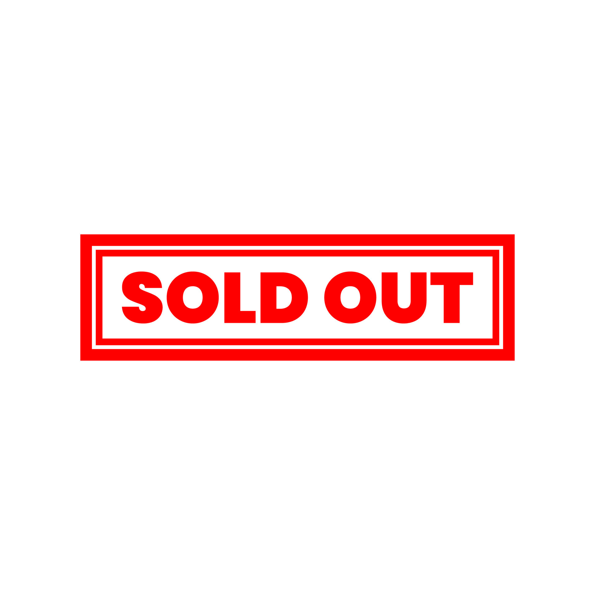 sticker sign with inscription sold out in red color on isolated ...