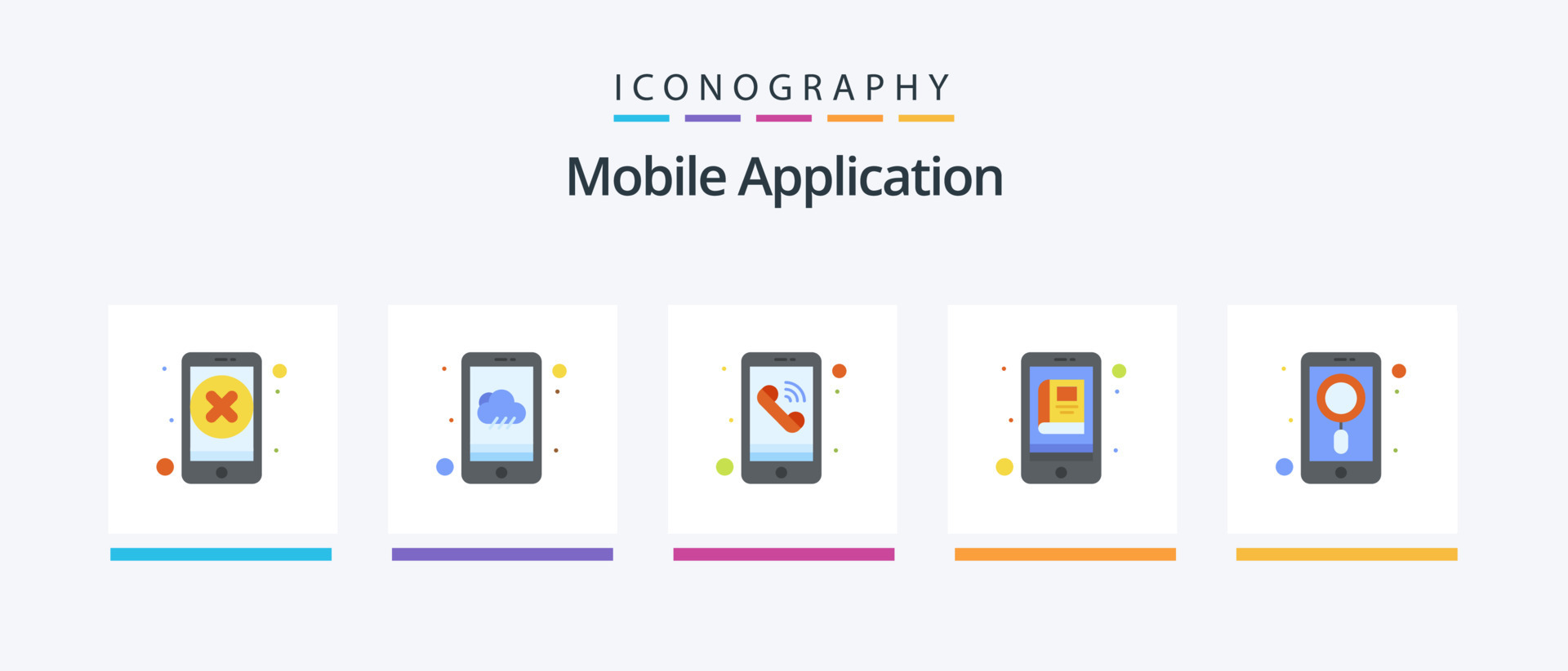 Mobile Application Flat 5 Icon Pack Including mobile. mobile. app ...