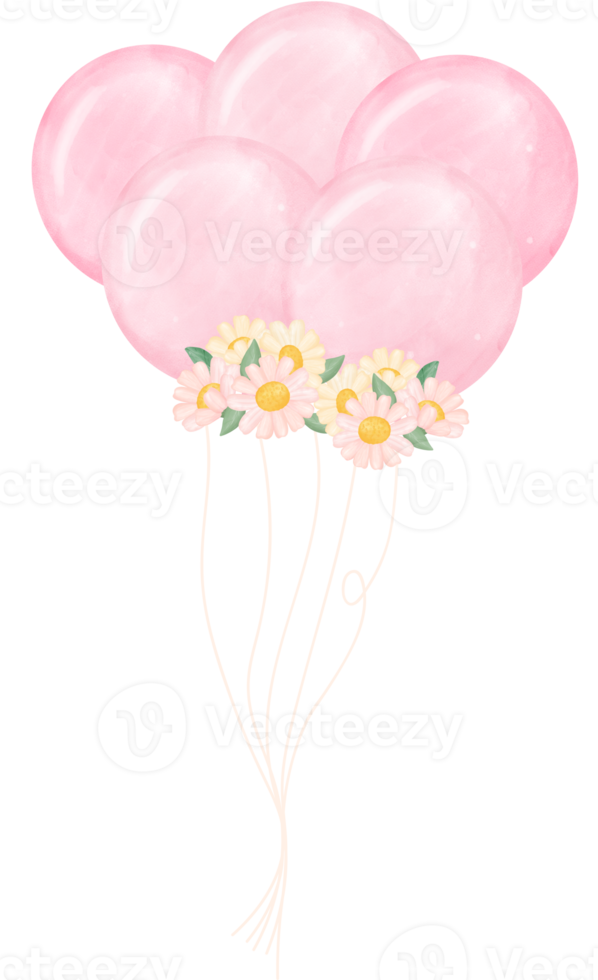 cute soft pink pastel balloons watercolour illustration 16017538 PNG