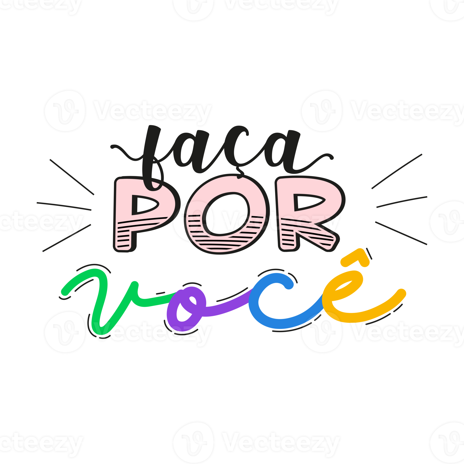 Brazilian Portuguese motivational lettering phrase in colorful children ... Brazilian Portuguese motivational lettering phrase in colorful children ...