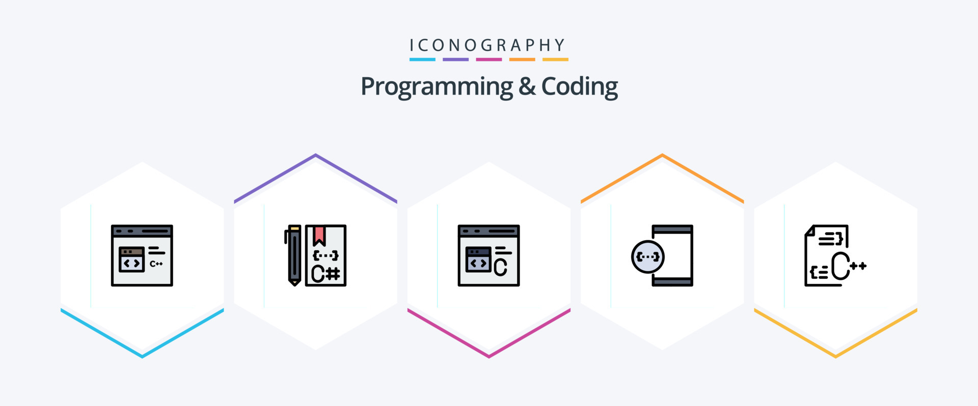 Programming And Coding 25 Filledline Icon Pack Including