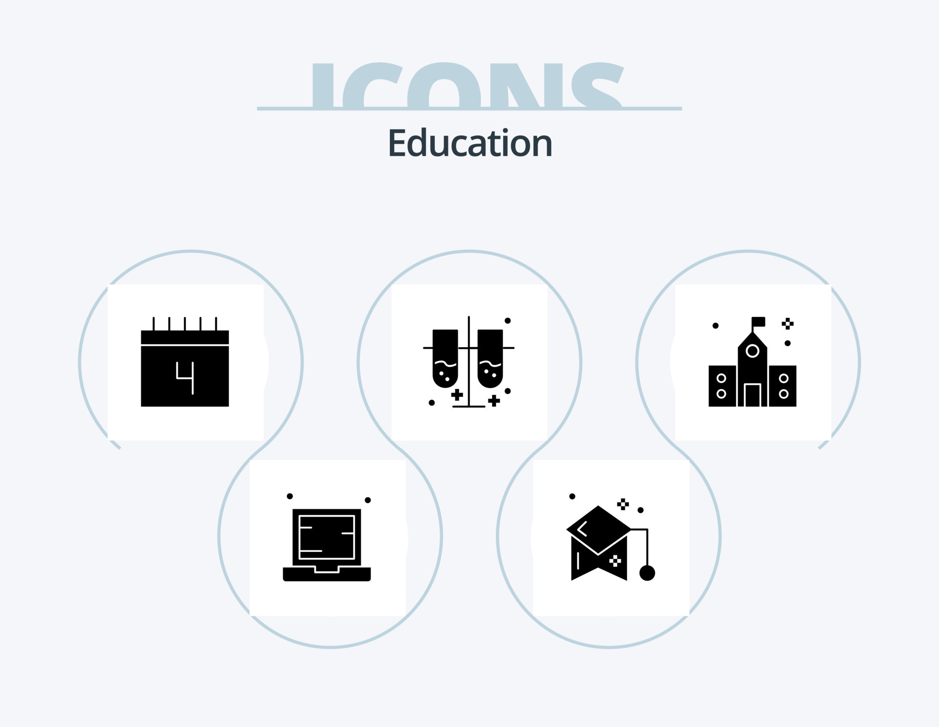 Education Glyph Icon Pack 5 Icon Design. test tubes. laboratory ... Education Glyph Icon Pack 5 Icon Design. test tubes. laboratory ...