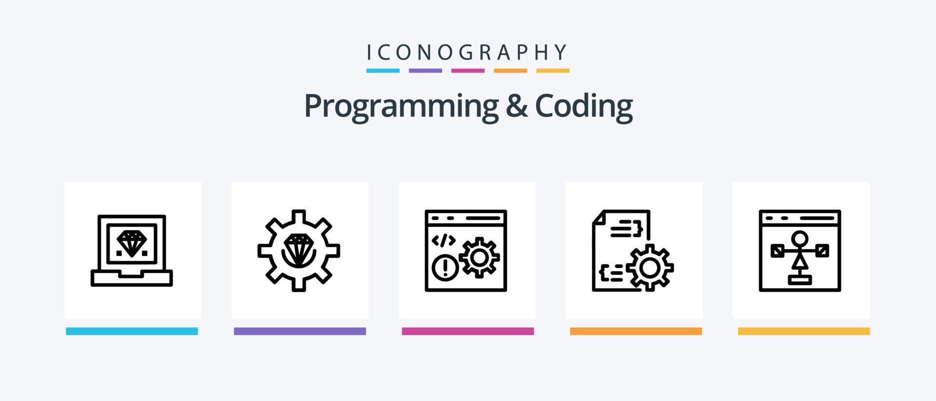 Programming And Coding Line 5 Icon Pack Including Develop Cloud Programming Programming