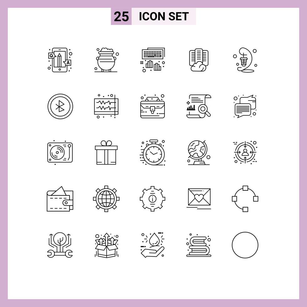 Line Pack of 25 Universal Symbols of server center metal cloud ...