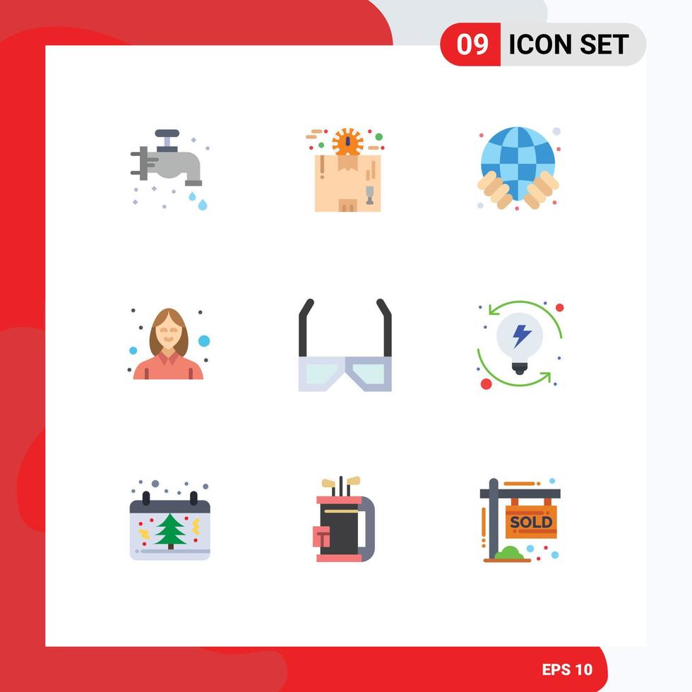 Set Of 9 Vector Flat Colors On Grid For Entertainment Woman Time Female Safe Editable Vector