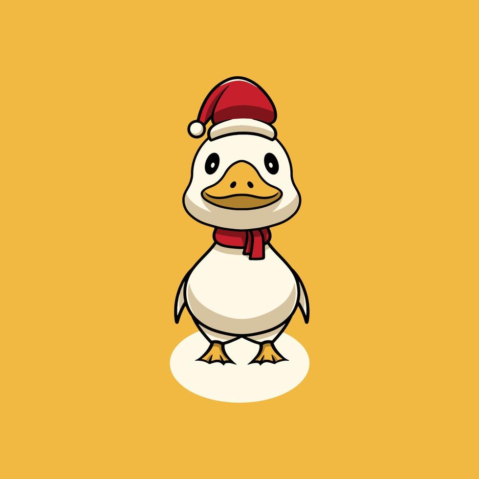 Cute Christmas Duck 16029455 Vector Art At Vecteezy