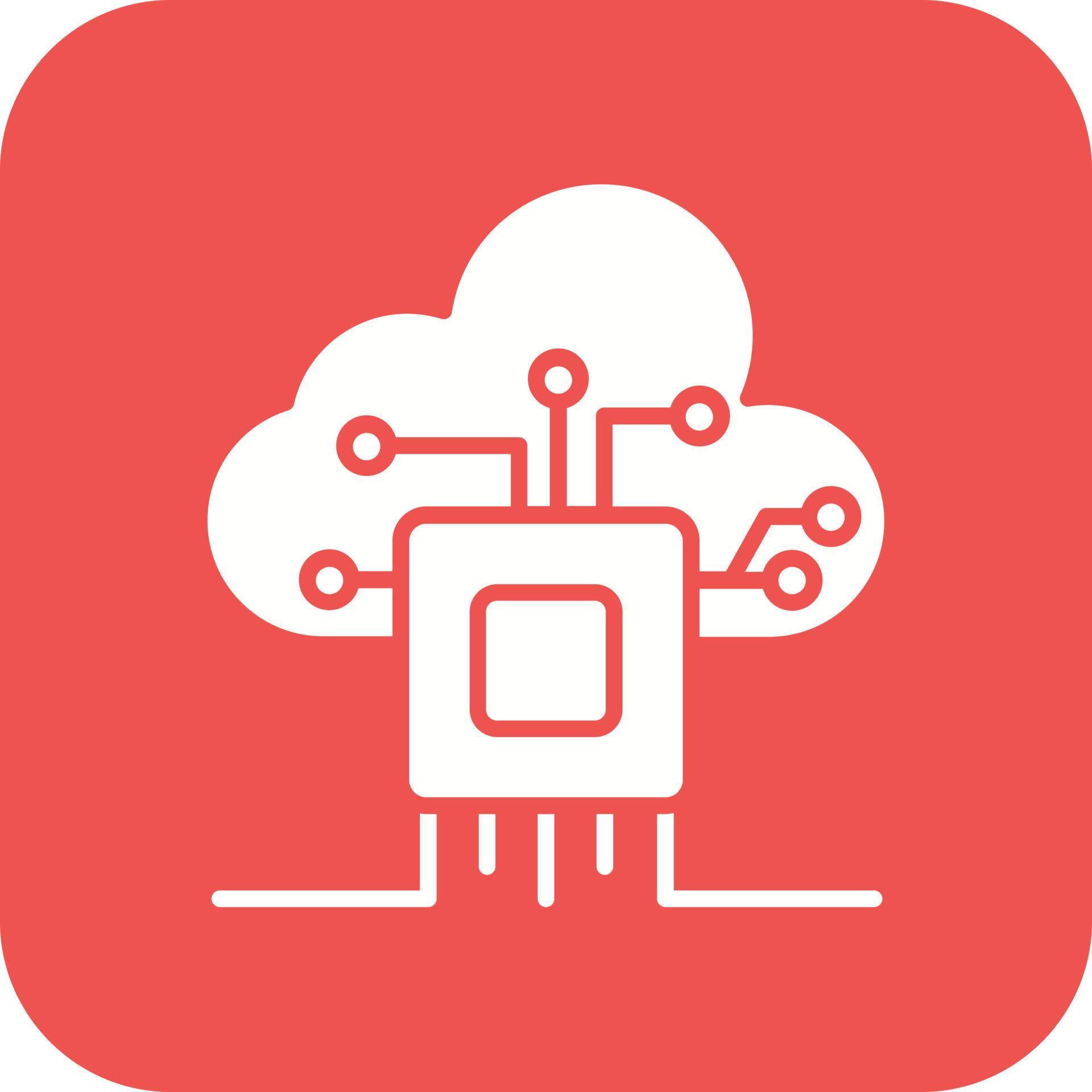 Cloud Based Architecture Glyph Round Corner Background Icon 16029761 ...