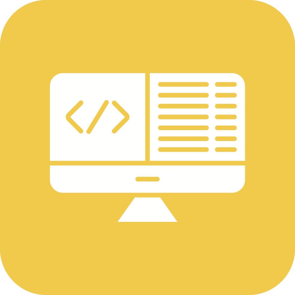 Web Programming Glyph Round Corner Background Icon 16029793 Vector Art ...