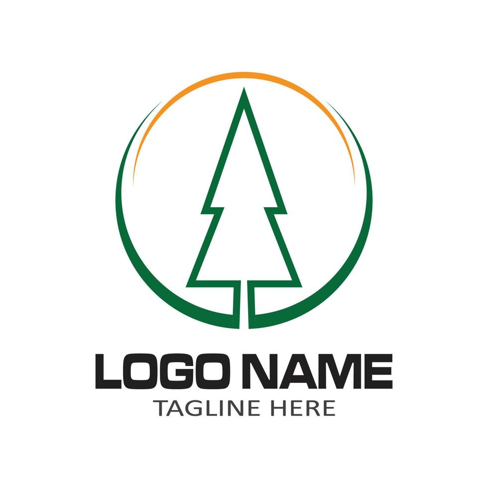 Pine tree illustration vector flat design template 16030875 Vector Art ...