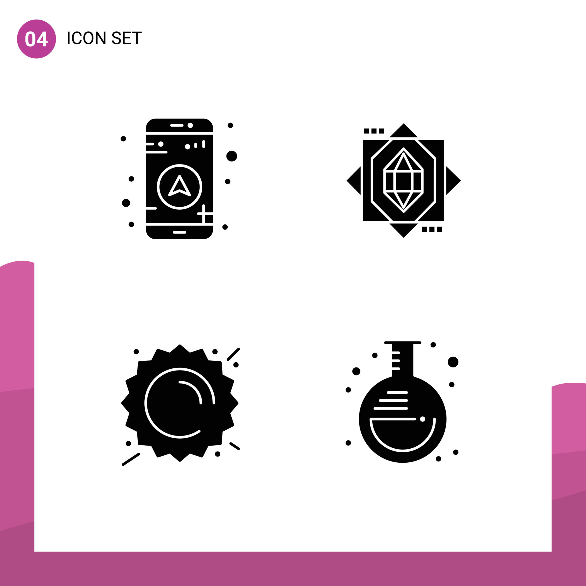 Set Of Vector Solid Glyphs On Grid For Gps Weather Core Summer Flask