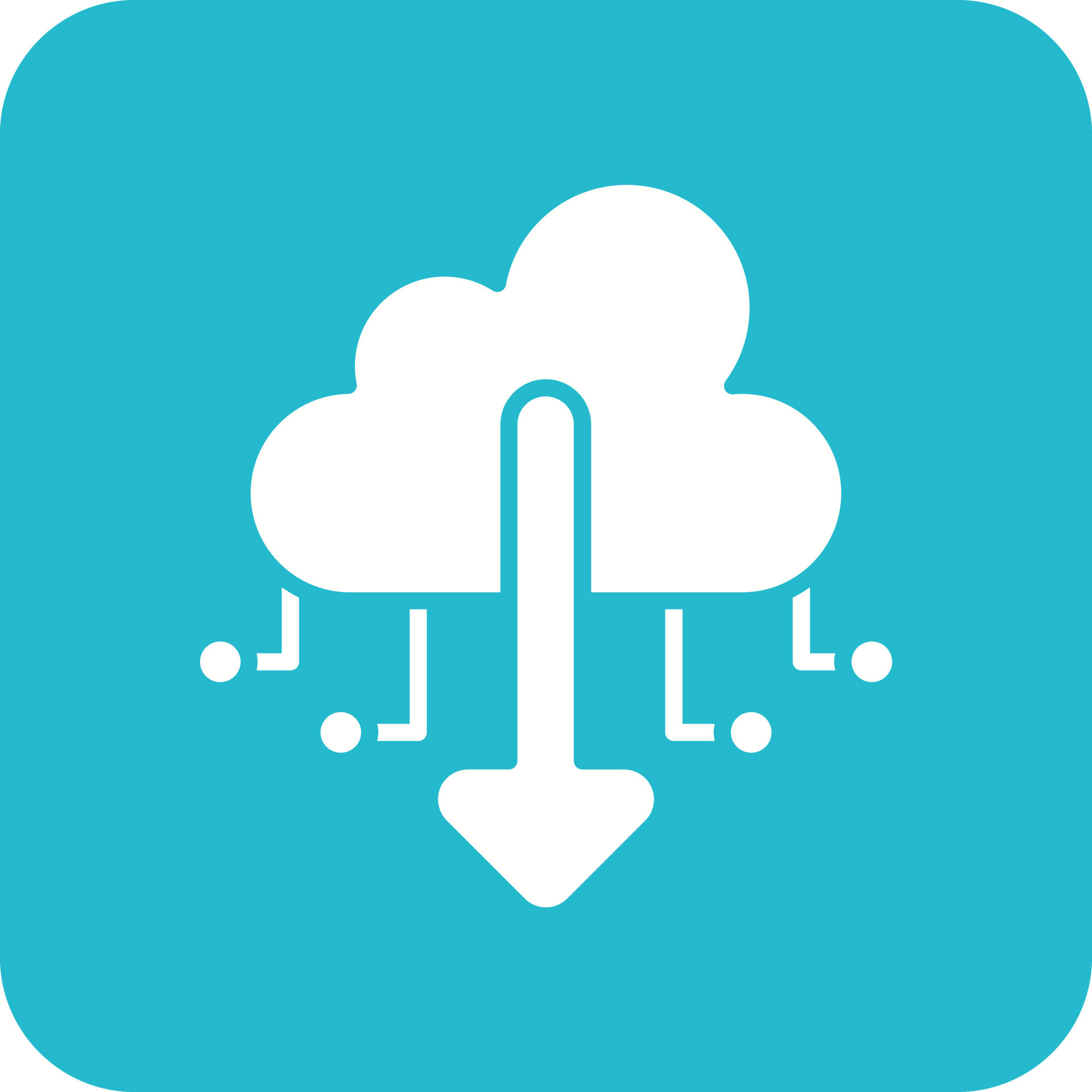 Download File on Cloud Glyph Round Corner Background Icon 16033273 ...