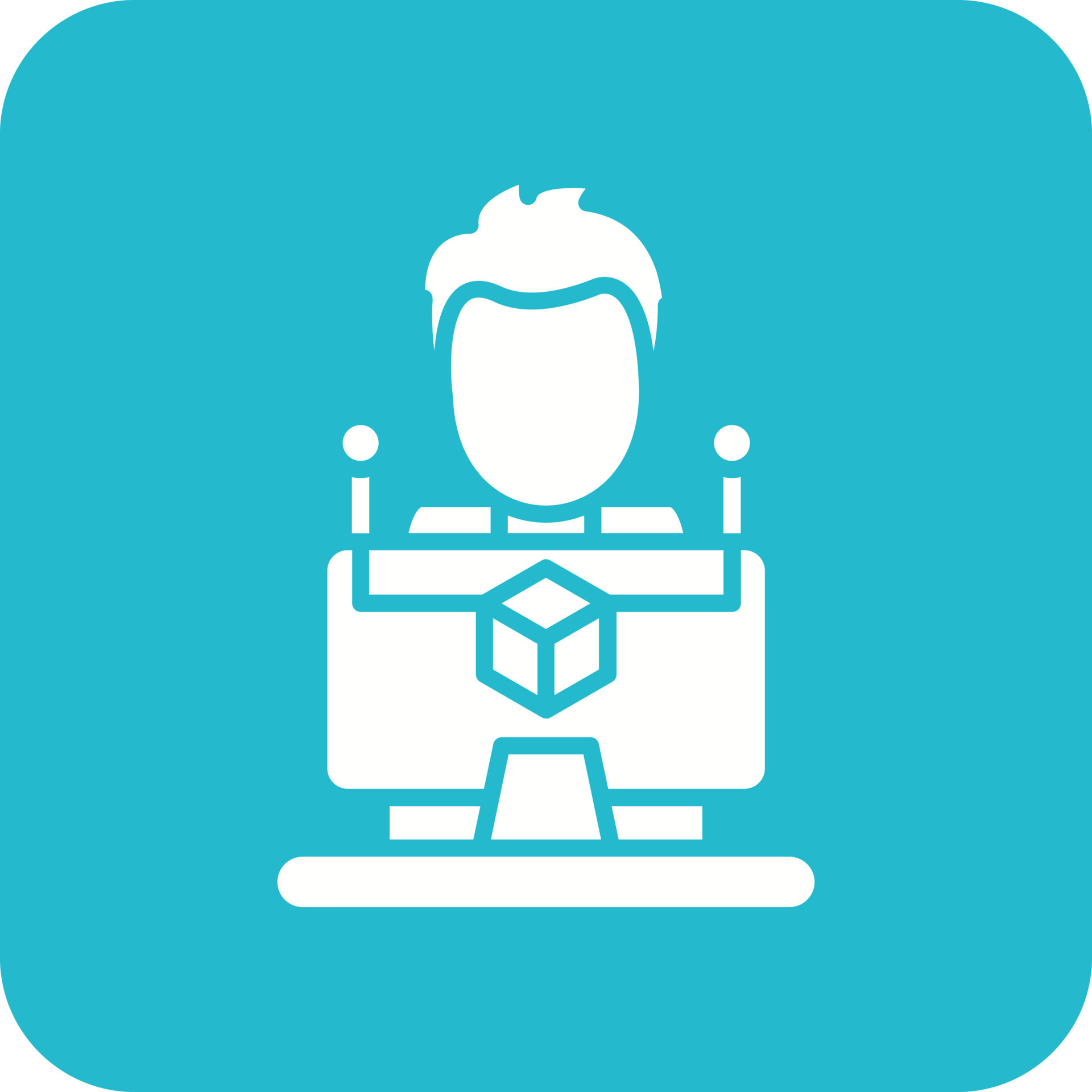 Software Developer Glyph Round Corner Background Icon 16033348 Vector