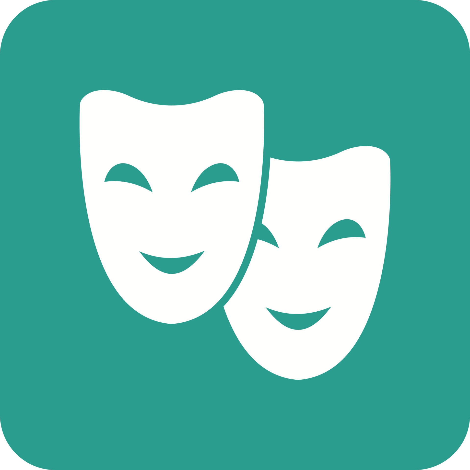 Theater Masks Glyph Round Corner Background Icon 16033616 Vector Art At Vecteezy