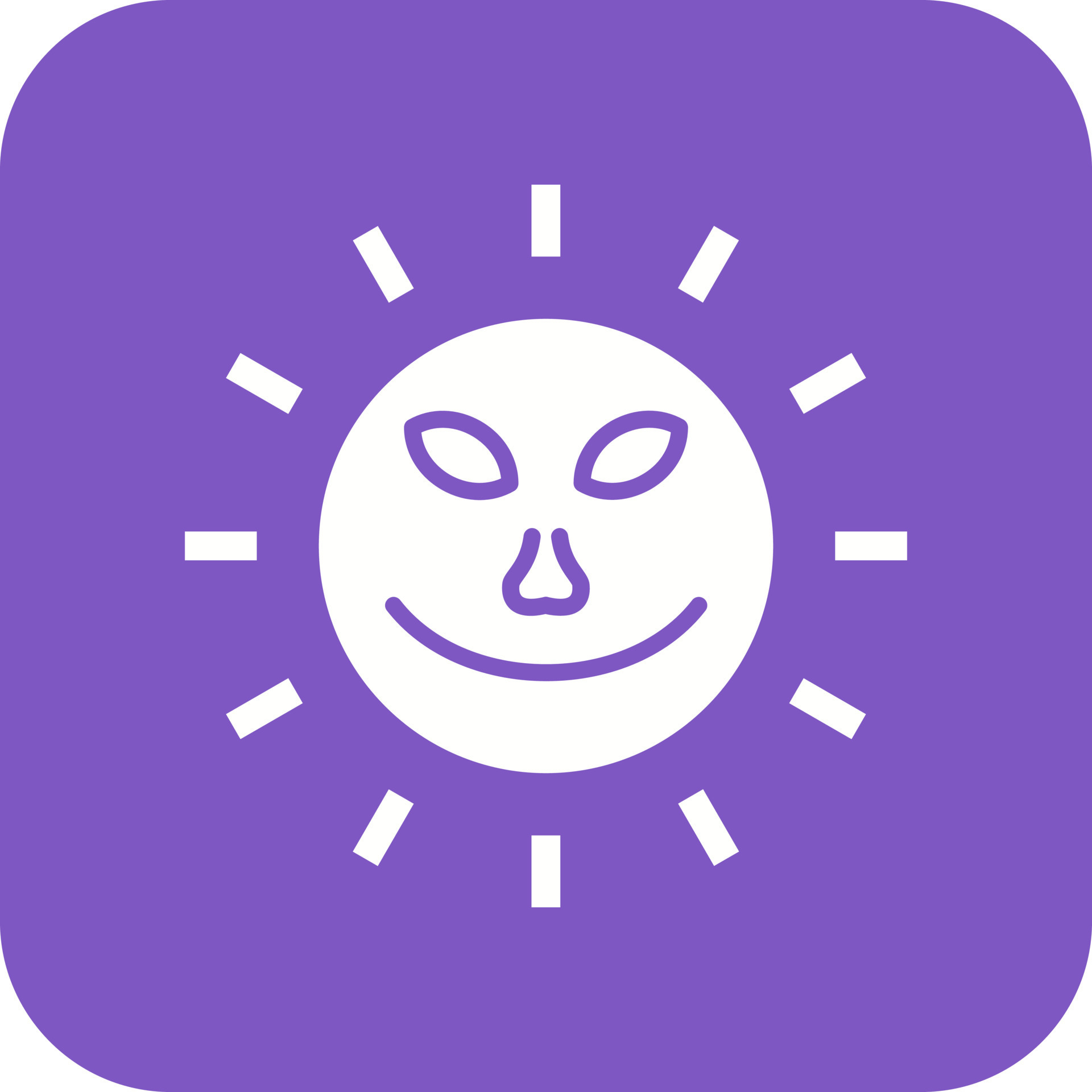 Sun With Face Glyph Round Corner Background Icon 16046252 Vector Art At Vecteezy