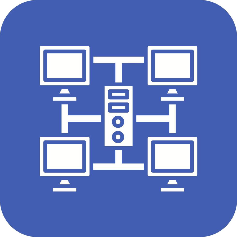 Grid Computing Glyph Round Corner Background Icon 16046611 Vector Art ...
