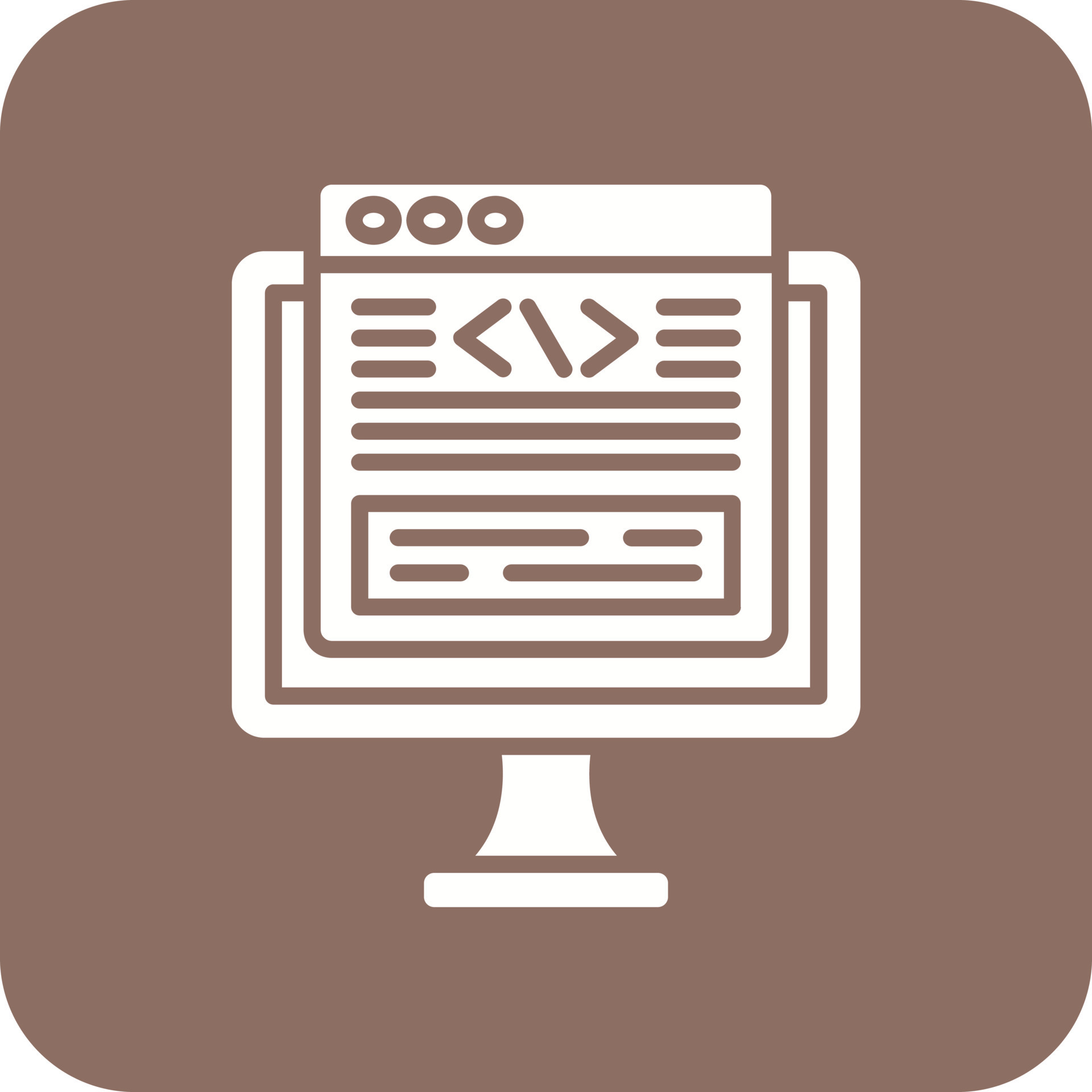 Coding Glyph Round Corner Background Icon 16047685 Vector Art at Vecteezy