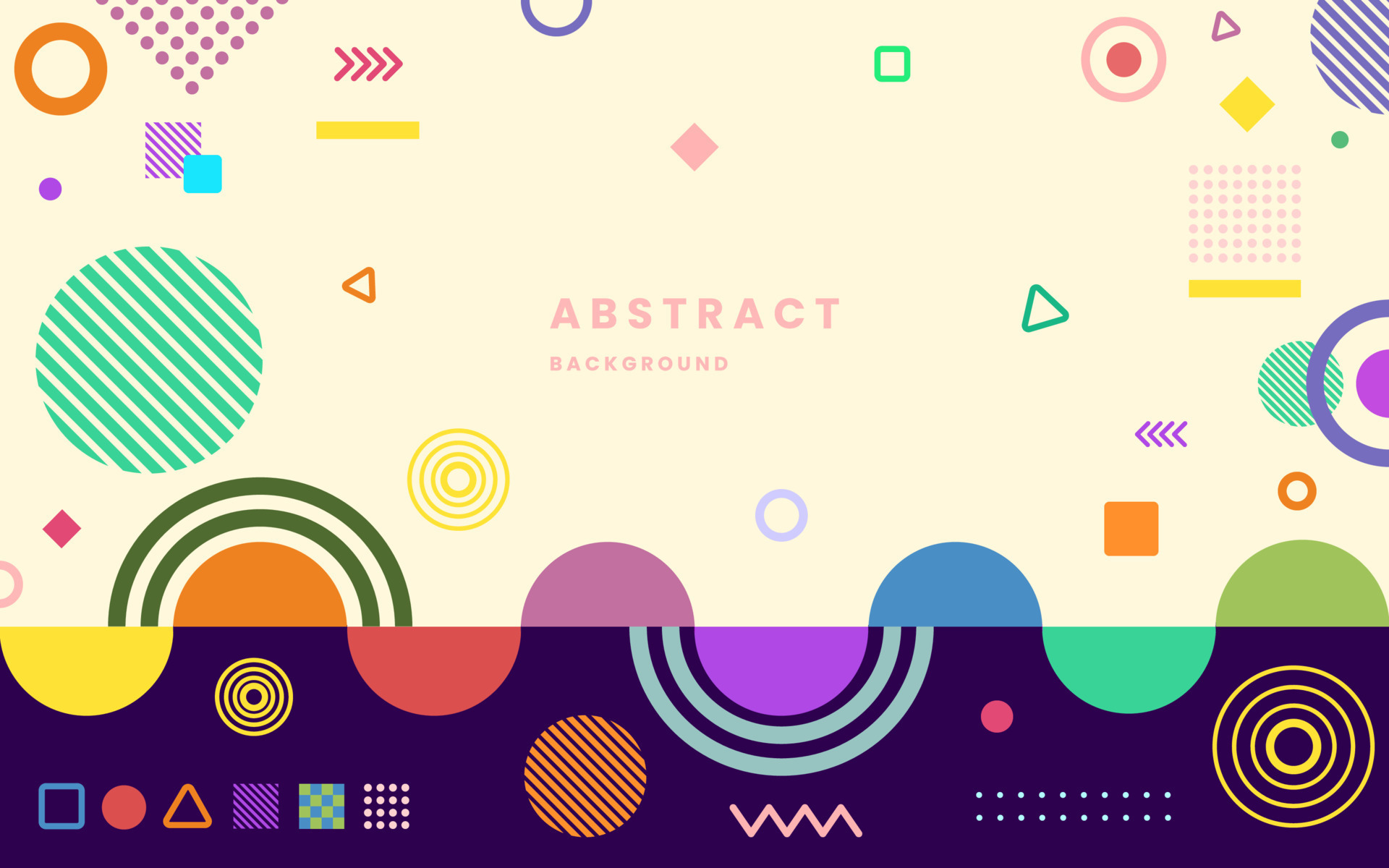 Colorful Abstract Geometric Shapes Design Element Background Colorful
