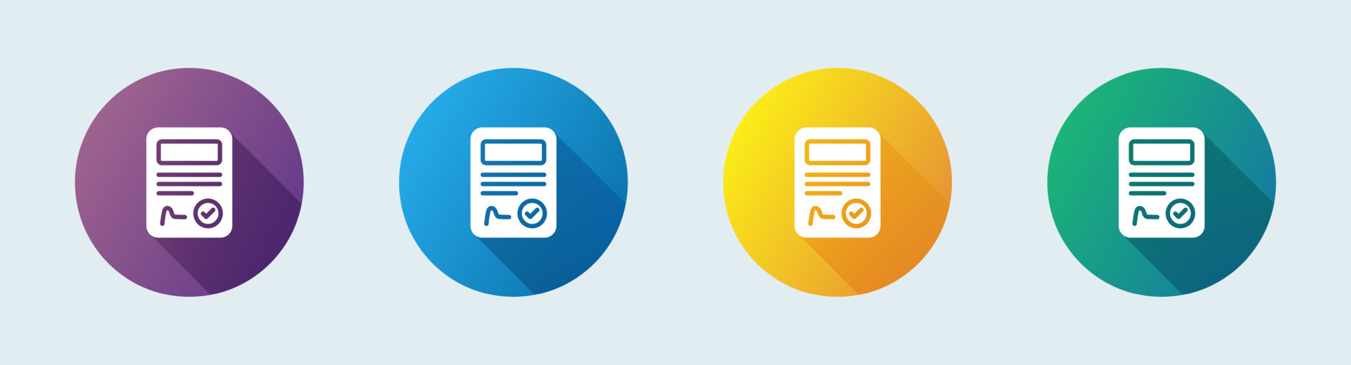 Certificate Solid Icon In Flat Design Style Document Signs Vector